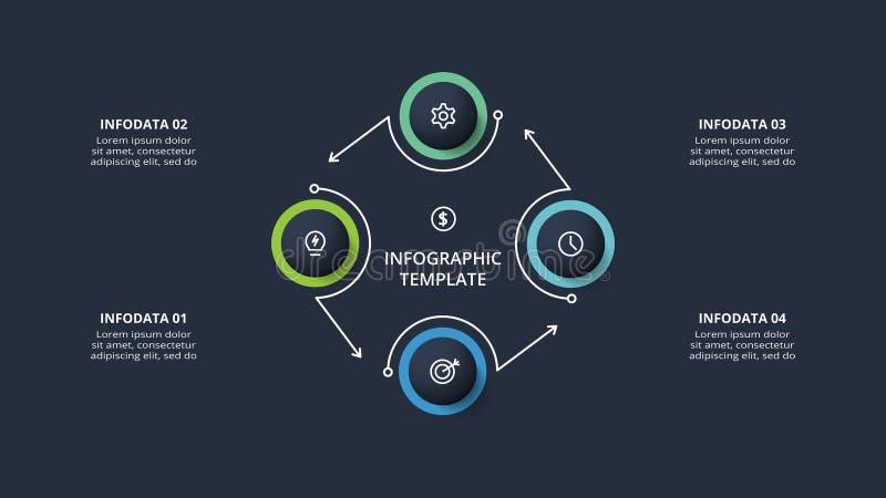Diagram Concept for Infographic with 4 Steps, Options, Parts or ...
