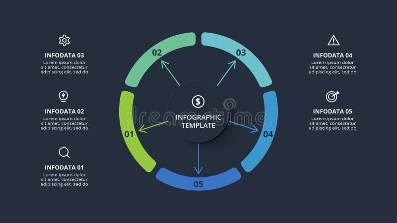 Diagram Concept for Infographic with 5 Steps, Options, Parts or ...
