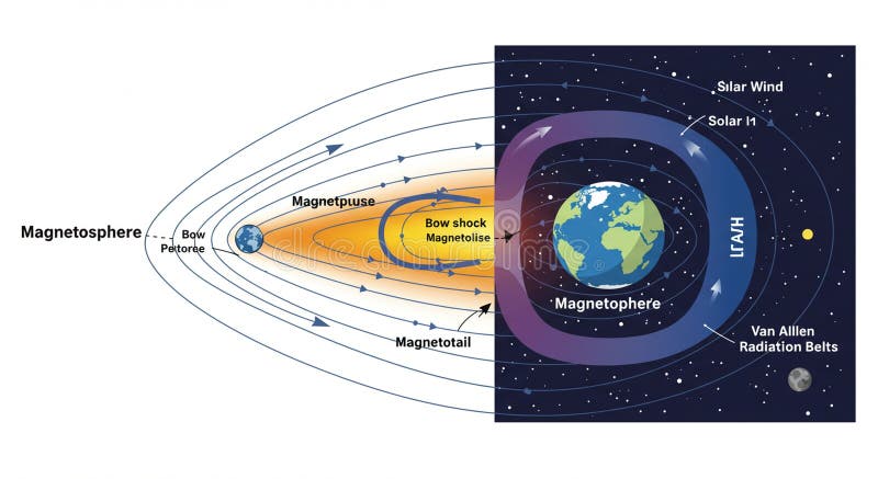 Diagram of Earth S Magnetosphere Shows Its Structure and Interaction ...