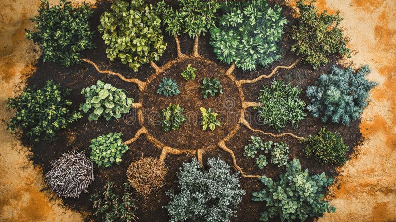 Diagram of Edible Trees and Shrubs in Agroforestry Map Design Stock ...