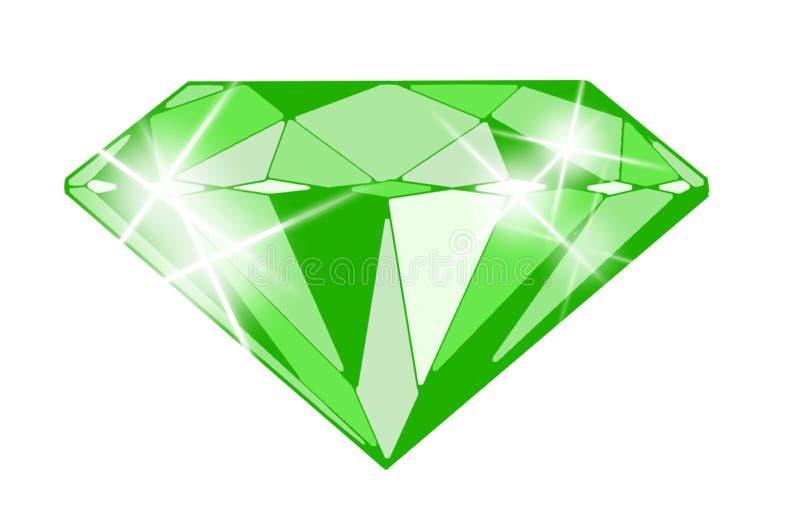 Diagram of an Emerald with Sparkles Stock Illustration - Illustration ...