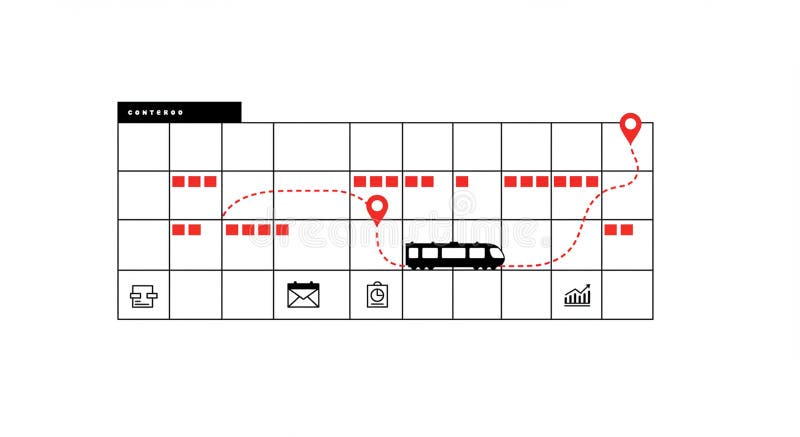 Diagram Featuring a Simplified Journey of a Train Moving Across a ...