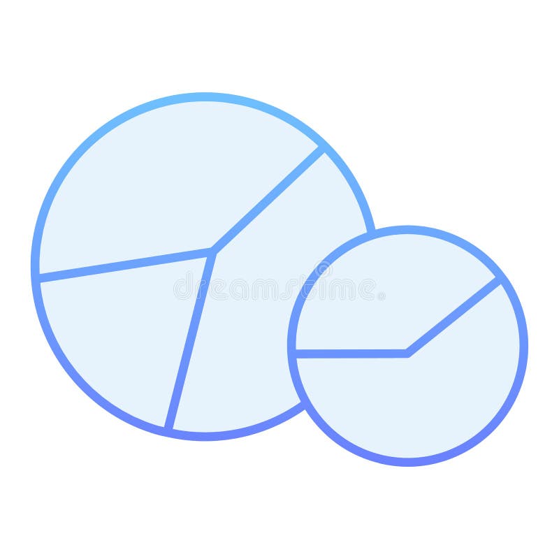 Diagram Flat Icon. Circle Graph Blue Icons in Trendy Flat Style Stock ...