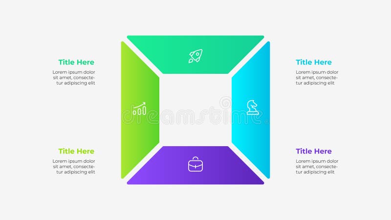 Diagram in the Form of a Square Divided into 4 Parts. Vector Cycle ...