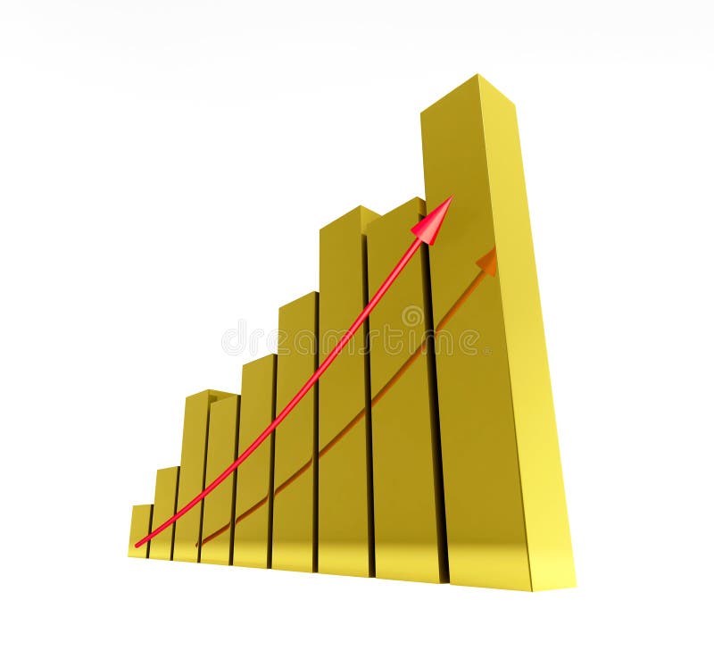 Raising gold chart stock illustration. Illustration of data - 2101817