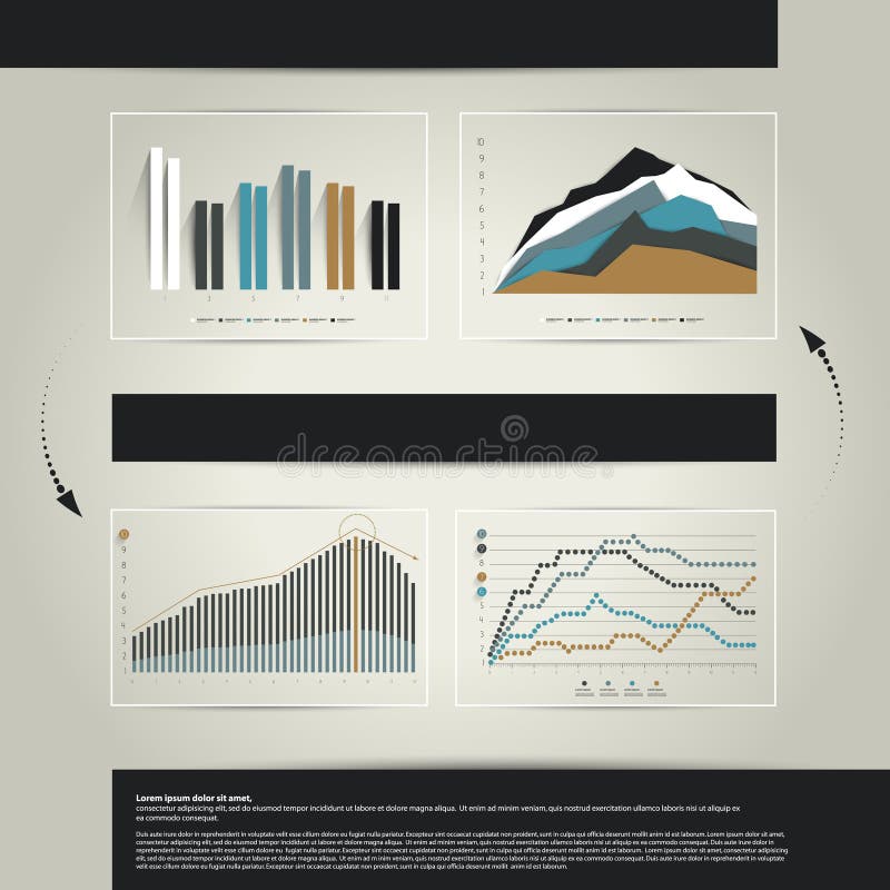 4 diagram, grafer vektor illustrationer. Illustration av nummer - 47172532