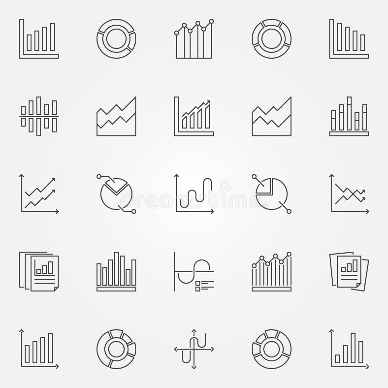 Diagram and Graph Icons Set Stock Vector - Illustration of diagram ...