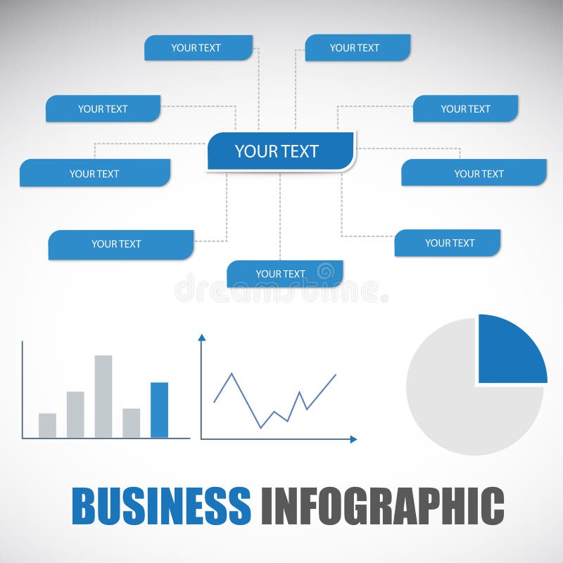 Diagram, Graph, Info-graphic Template in Blue Theme Stock Illustration ...