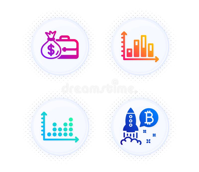 Diagram Graph, Salary and Dot Plot Icons Set. Bitcoin Project Sign ...