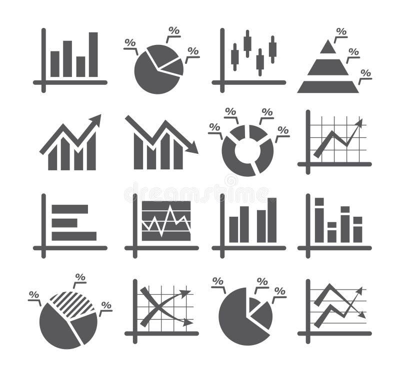 Diagram and graphs icons stock vector. Illustration of design - 40882621