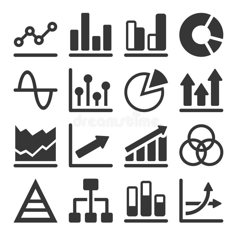 Diagram and Graphs Related Icons Set. Vector Stock Vector ...