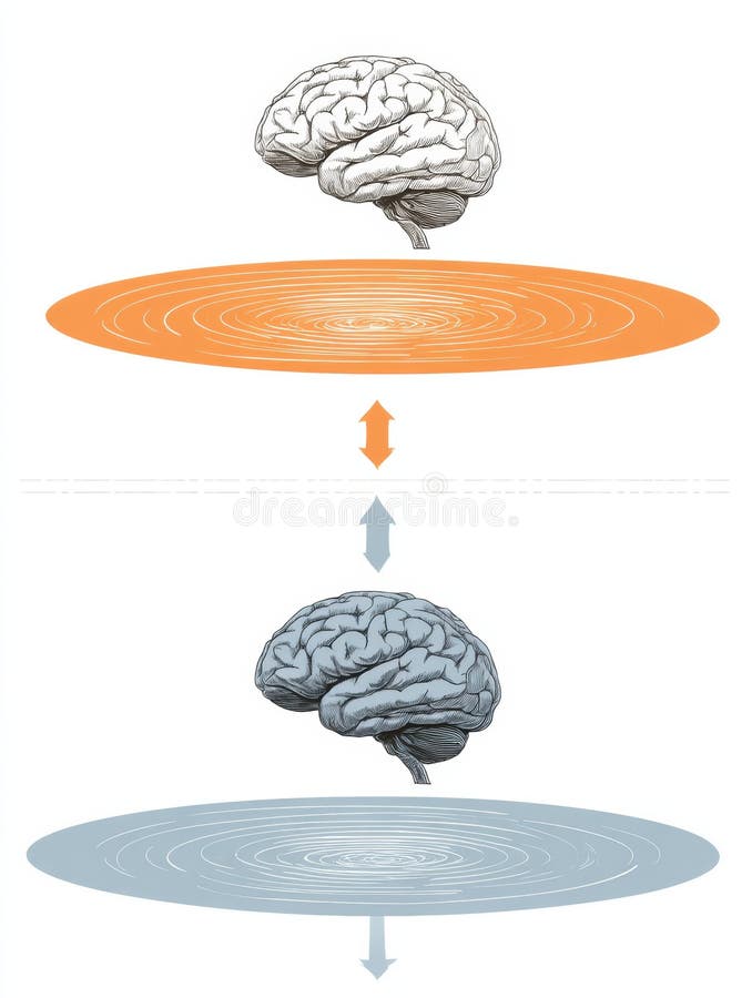 Diagram Illustrating Brain Changes before and after Meditation Showing ...