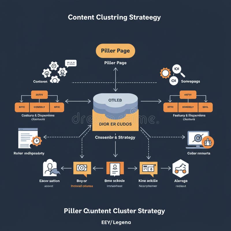 A Diagram Illustrating a Content Clustering Strategy with a Central ...