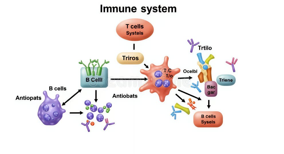 Diagram Illustrating the Process of the Immune System Response Stock ...