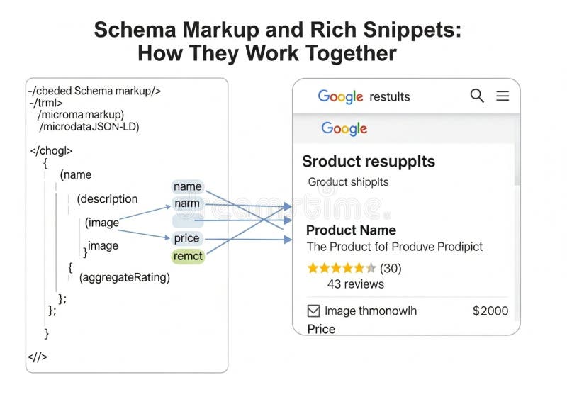 Diagram Illustrating the Relationship between Schema Markup and Rich ...