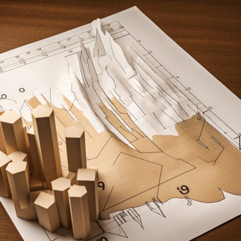 Diagram Illustration in Paper Cutout. Generative AI Stock Illustration ...