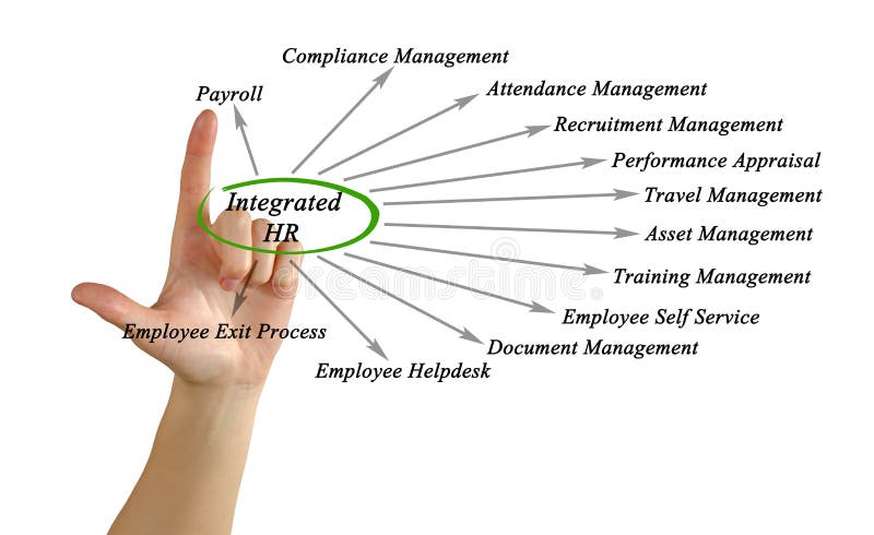 Diagram of Integrated HR stock photo. Image of benefit - 85635260