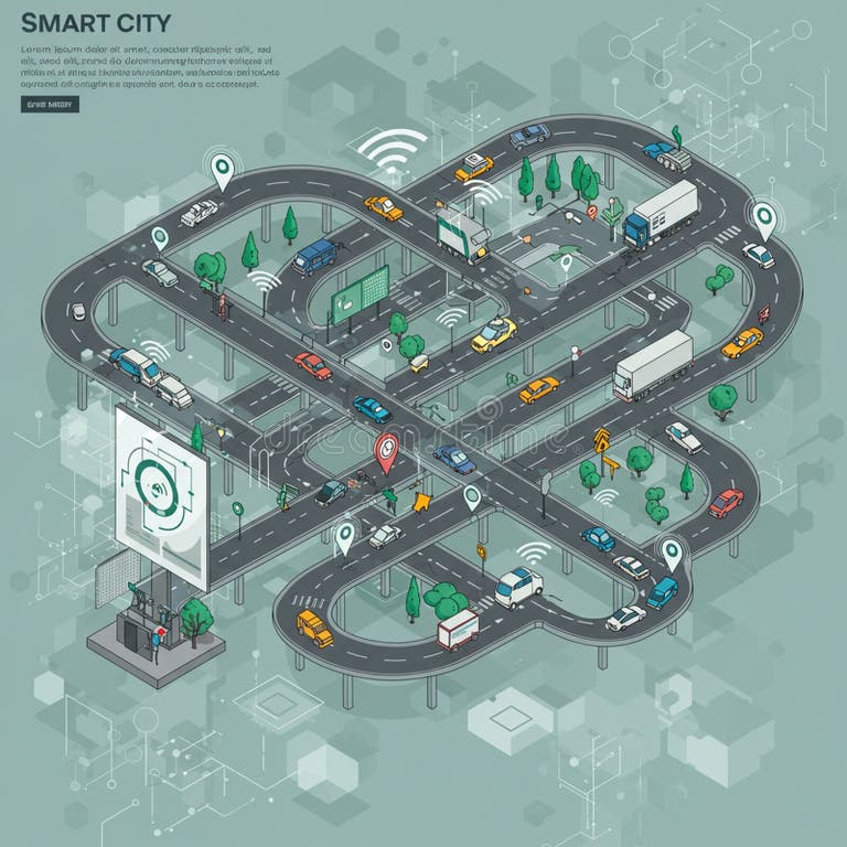 Diagram of an Interconnected Road System Simulating a Smart City ...