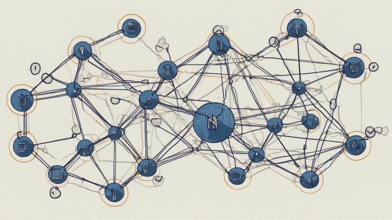 Diagram of a Mesh Network with Nodes and Connections Stock Illustration ...