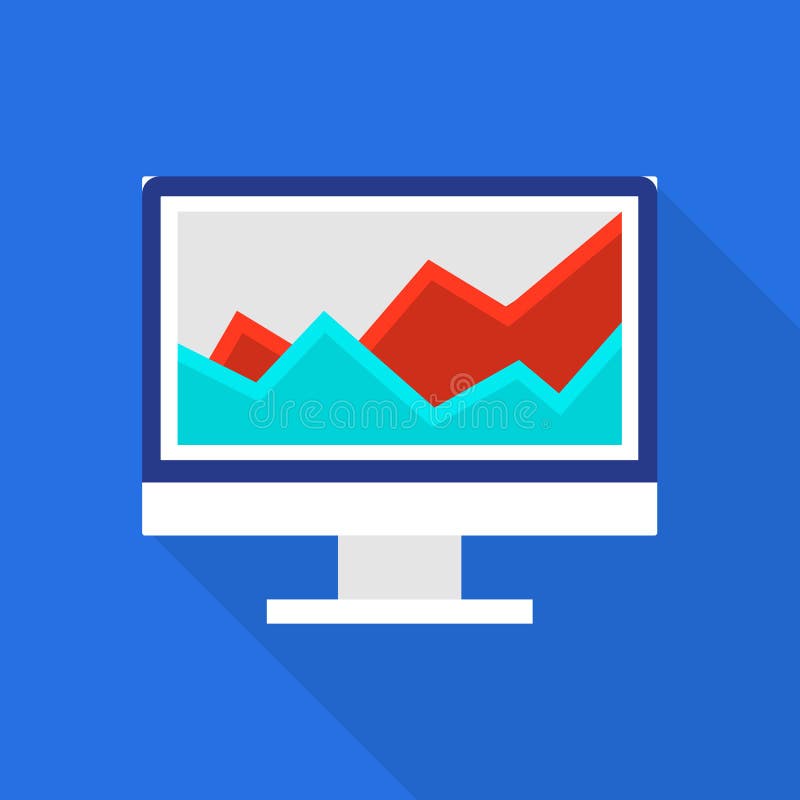 Diagram on the Monitor Icon. Element of Colored Charts and Diagrams for ...