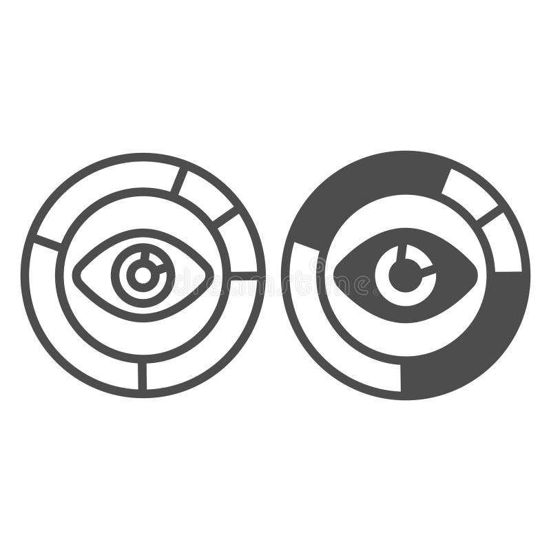 Diagram Pie Info with Human Eye Line and Solid Icon, Data Analytics ...