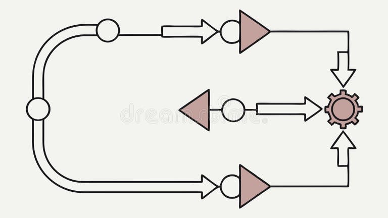 A Diagram of a Process with a Feedback Loop and Decision Points. Vector ...