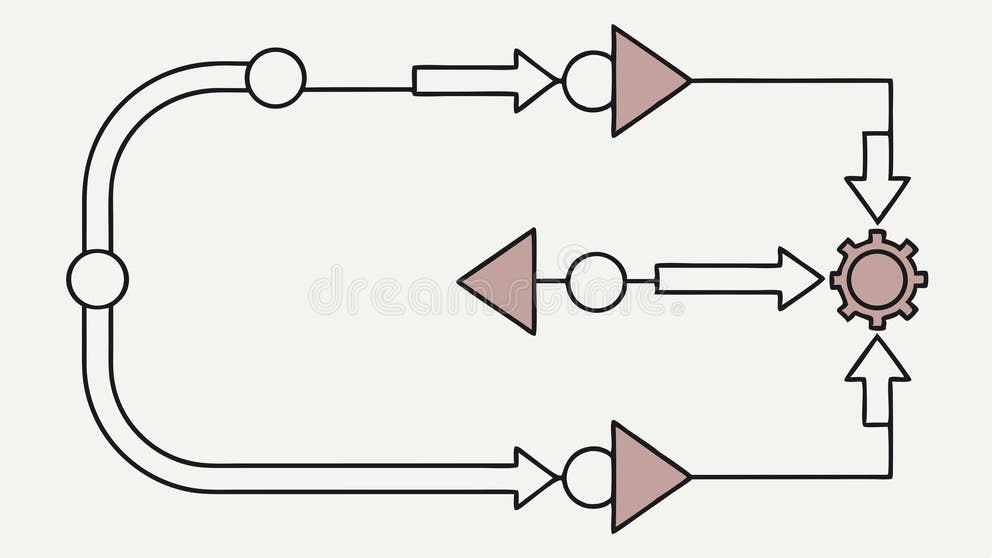 A Diagram of a Process with a Feedback Loop and Decision Points. Vector ...