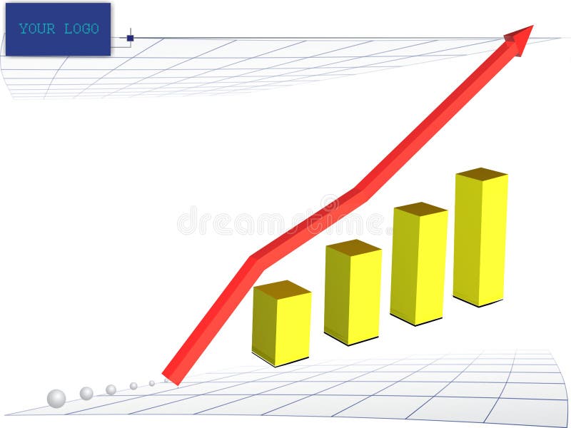 Diagram With A Red Arrow Of Rise. Picture Image: 6865972