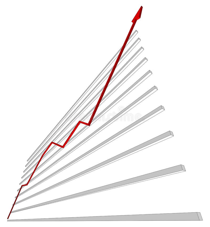 Diagram with Red Curve. Vector Illustration Stock Vector - Illustration ...