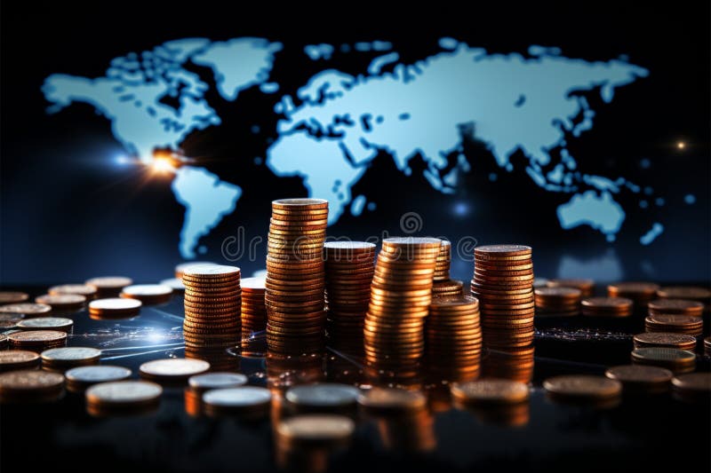 Diagram Showcases Coin Stacks Ascending in a 3D Rendered Perspective ...