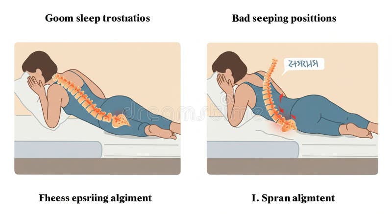 Diagram Showing Side-by-side Comparisons of Spinal Alignment during ...