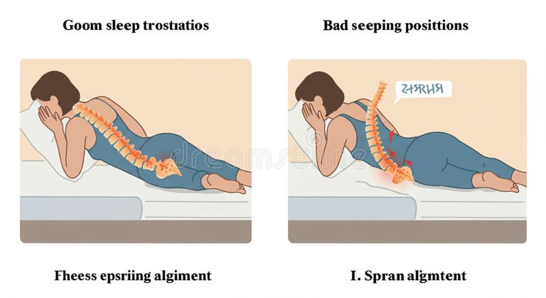Diagram Showing Side-by-side Comparisons of Spinal Alignment during ...