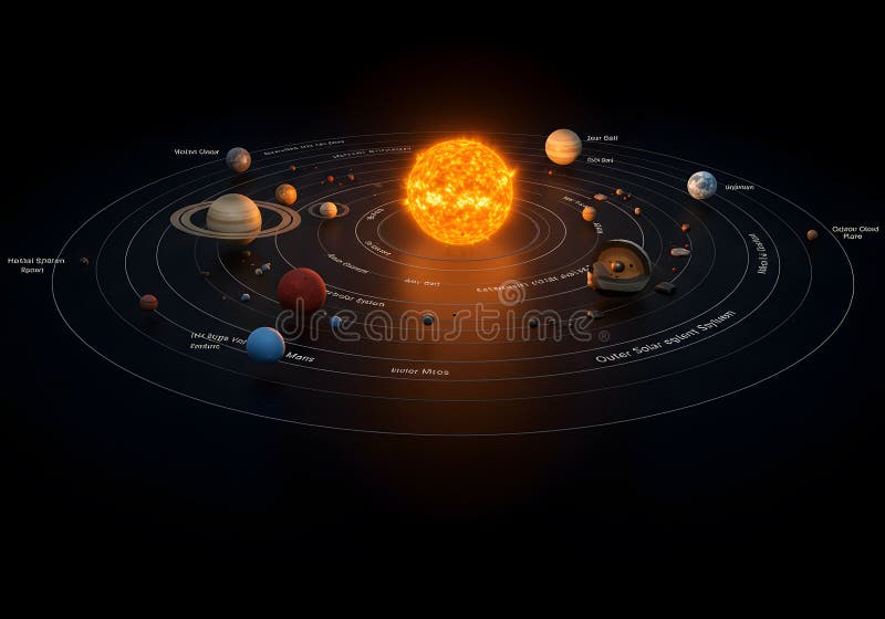 Solar System Planets Diagram Stock Illustration - Illustration of ...
