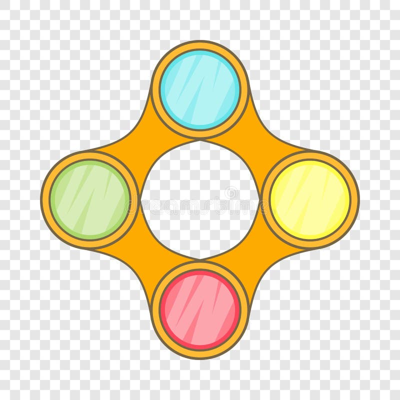 Diagram with 4 Steps Icon, Cartoon Style Stock Vector - Illustration of ...