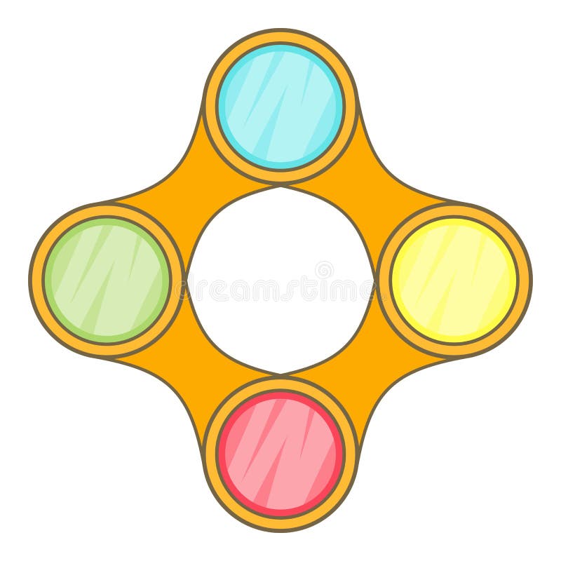 Diagram with 4 Steps Icon, Cartoon Style Stock Vector - Illustration of ...