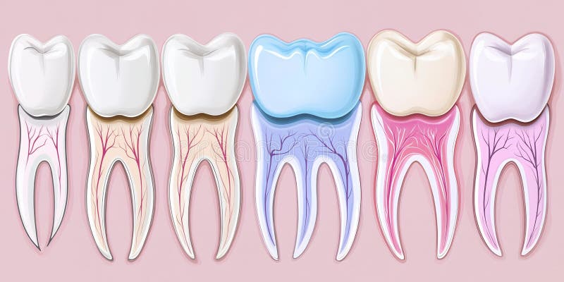 Diagram of teeth and roots stock illustration. Illustration of health ...
