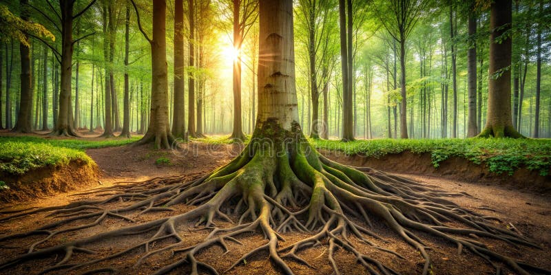 Diagram of Underground Root System of Tree Growing in Forest in Soil ...