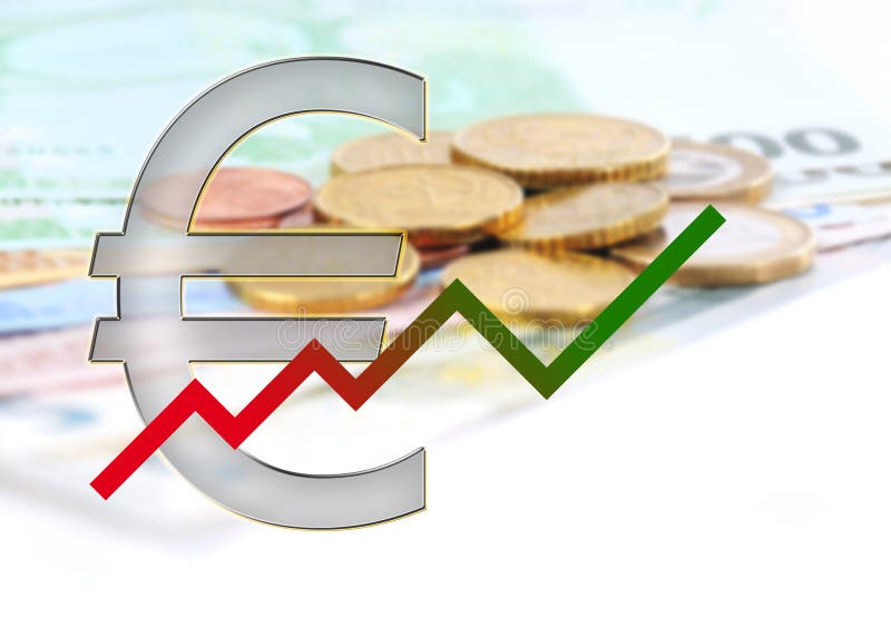 Diagram Upwards Revenue with Color Gradient and Euro Symbol Stock ...