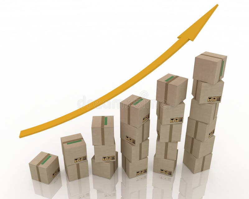 Diagram Van Stijgend Exportartikel Stock Illustratie - Illustration of ...
