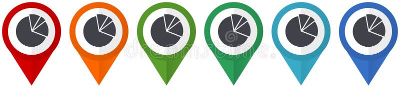 Diagram Vector Pointers, Set of Colorful Flat Design Icons Isolated on ...