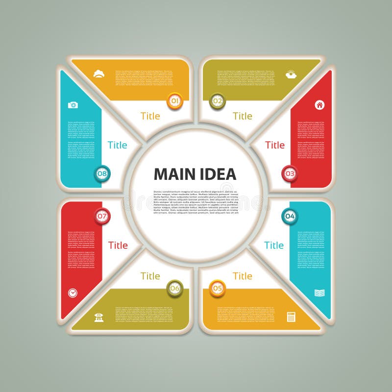 Diagrama Cíclico Con Ocho Pasos E Iconos Ilustración del Vector ...