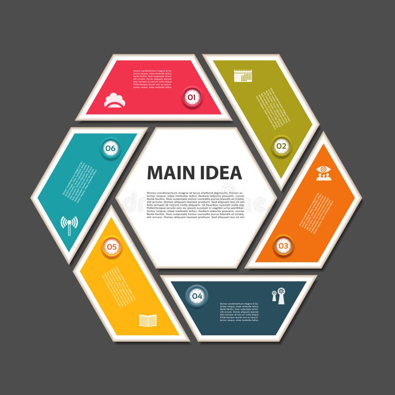 Diagrama Cíclico Con Seis Pasos E Iconos Ilustración del Vector ...