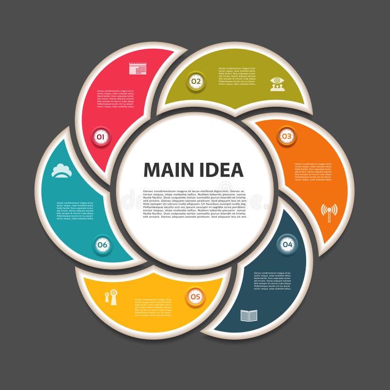 Diagrama Cíclico Con Ocho Pasos E Iconos Ilustración del Vector ...