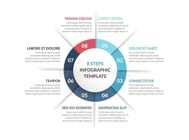Diagrama De CÃ­rculo Con Ocho Elementos Ilustración del Vector ...