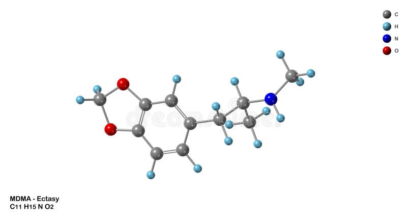 Estructura Molecular Mdma Molécula Modelo 3d 3