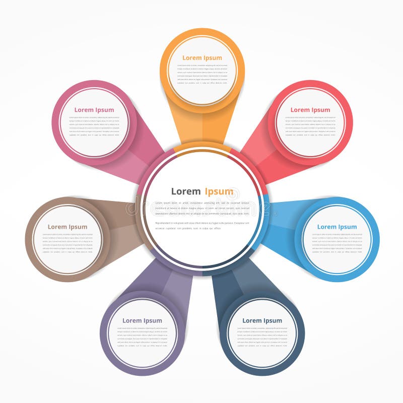 Diagrama Do Círculo Com Sete Elementos Ilustração do Vetor - Ilustração ...