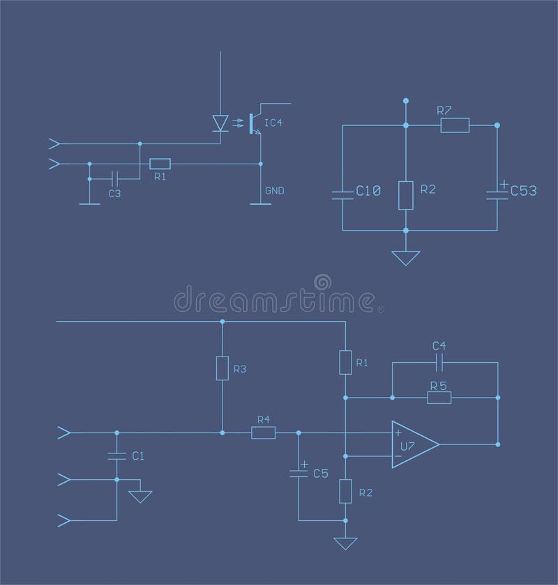 Diagrama Esquemático Eletrônico 2 Ilustração Stock - Ilustração de ...