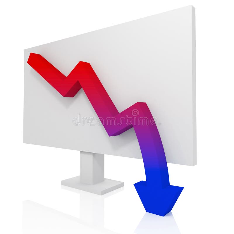Diagramm der Rezession stock abbildung. Illustration von finanzen - 6511087