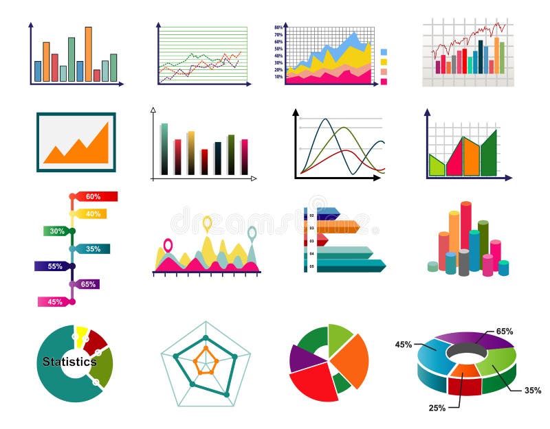 Diagramm. Diagramm Diagramm Diagramm Elemente Vektorgrafik-Datenvorlage ...