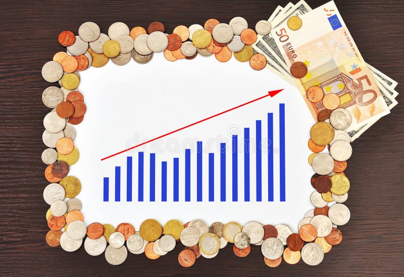 Diagramm und Geld stockfoto. Bild von geld, zeitplan - 33681484